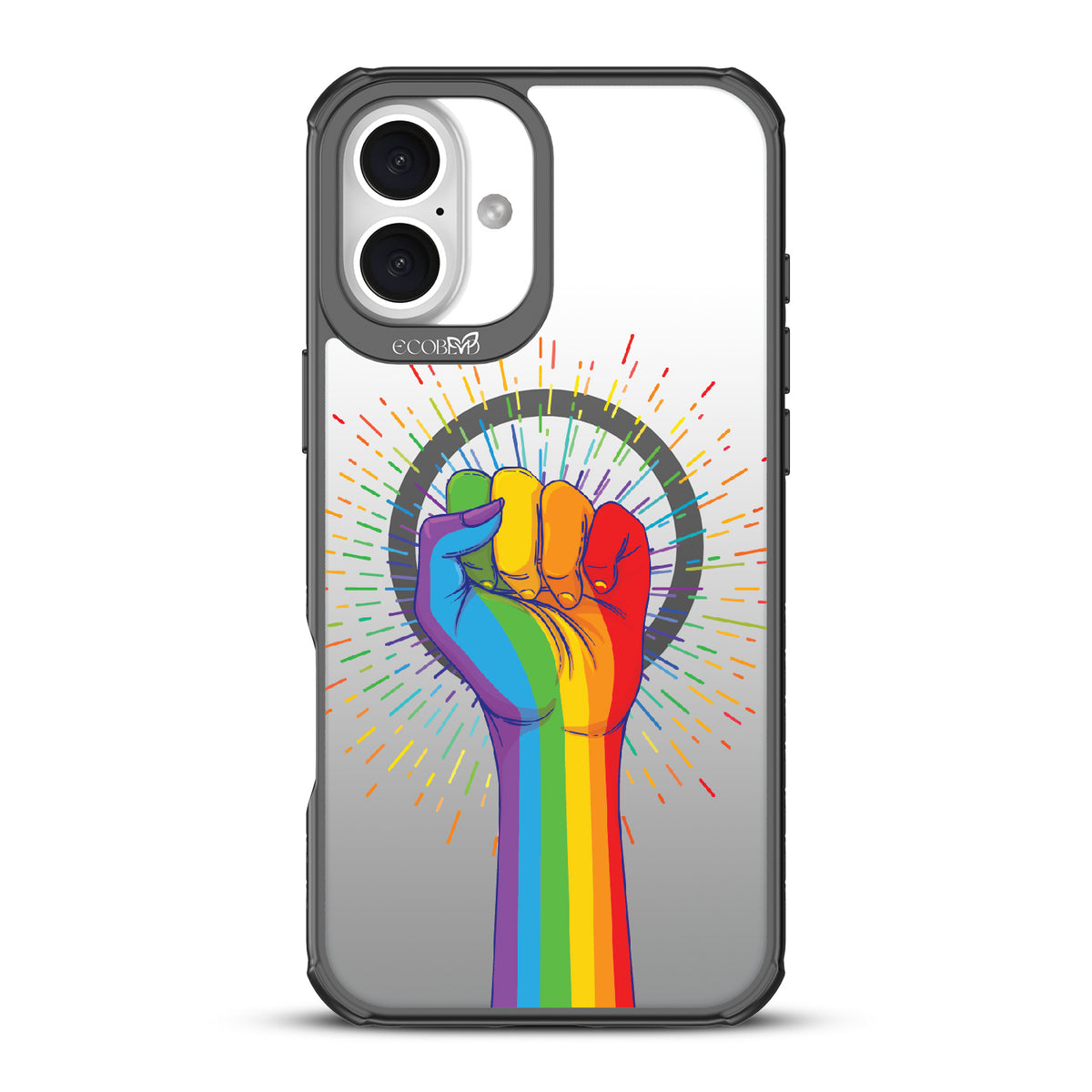 iPhone 16 Plus Case - Sustainable & Clear - Rise With Pride – EcoBlvd